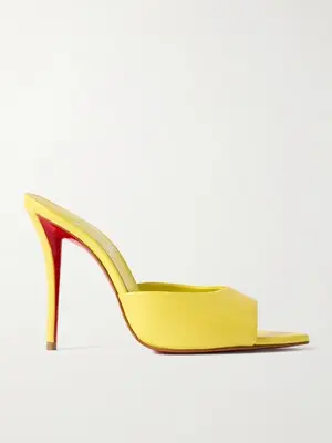 CHRISTIAN LOUBOUTIN Miss Z 100 Leather Mules - Yellow