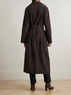 RÓHE Suede Trench Coat - Brown