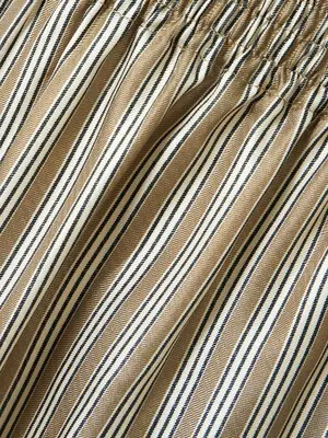 Max Mara Ladino Striped Silk-twill Pants - Brown