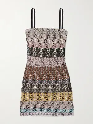 Metallic Crochet Mini Dresses