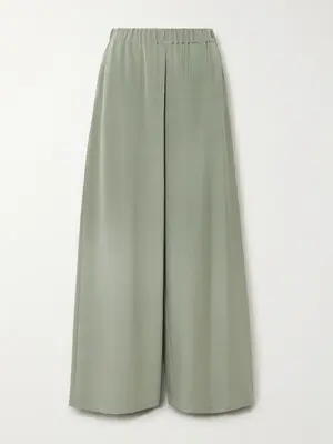 Max Mara Bonn Silk-blend Pants - Green