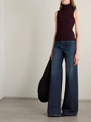 Khaite Dane High-rise Wide-leg Jeans - Blue