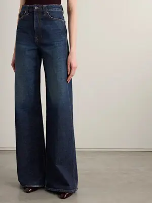 Khaite Dane High-rise Wide-leg Jeans - Blue