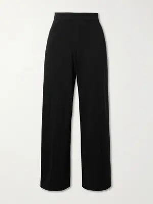 Max Mara Lama Ribbed Jersey Wide-leg Pants - Black