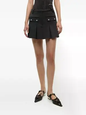 GANNI Logo-plaque Mini Skirt - Black