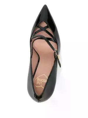 Moschino 100mm Leather Cross-strap Pumps