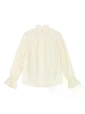 GANNI Ruffled-cuff Blouse