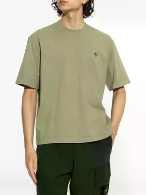 Stone Island Logo-patch Cotton T-shirt - Green
