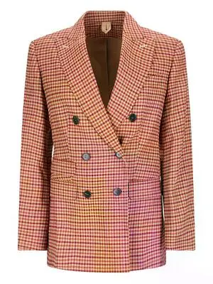 Max Mara Gingham Double-breasted Jacket