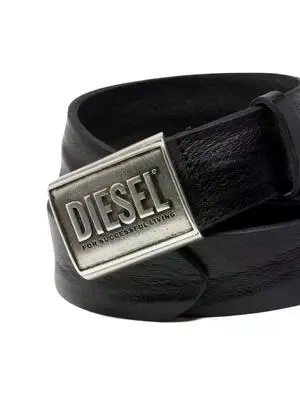 DIESEL® Belt With Logo Buckle - Black