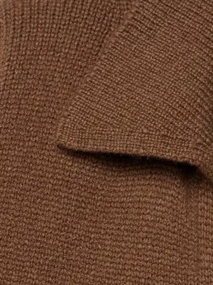 Khaite Herve Cashmere Polo Sweater - Brown