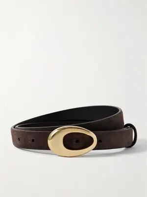Khaite Olivia Suede Belt - Brown