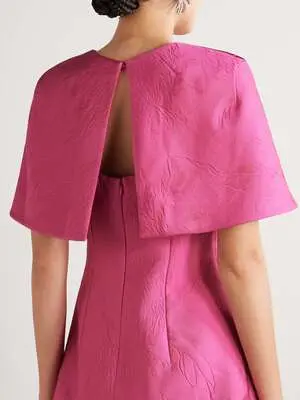 EMILIA WICKSTEAD Virginie Cloqué Cape - Bright Pink