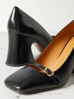 Chloé Janis Buckled Glossed-leather Pumps