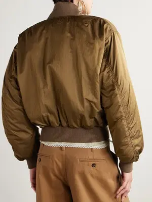 Chloé Cropped Shell Bomber Jacket - Brown