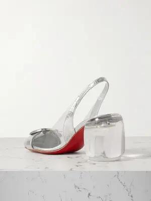 CHRISTIAN LOUBOUTIN Minny Bubble 70 Buckled Slingback Pumps - Silver