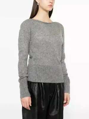 TOM FORD Boat-neck Cashmere-silk Blend Sweater - Grey