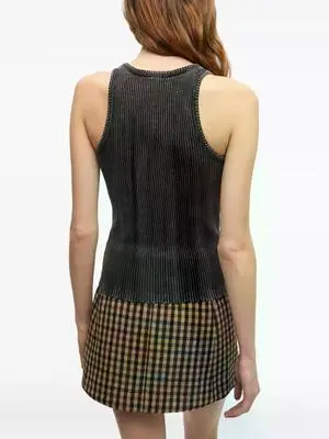 GANNI Ribbed Tank Top - Black