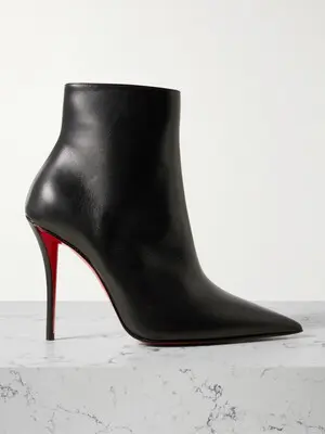 CHRISTIAN LOUBOUTIN Miss Z 100 Leather Ankle Boots - Black