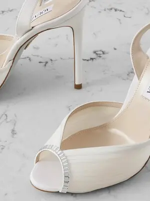 AQUAZZURA Be Mine 105 Embellished Sandals - White