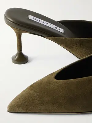 AQUAZZURA Bisous 65 Suede Mules