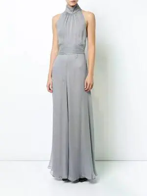Voz Tie Waist Draped Jumpsuit - Grey