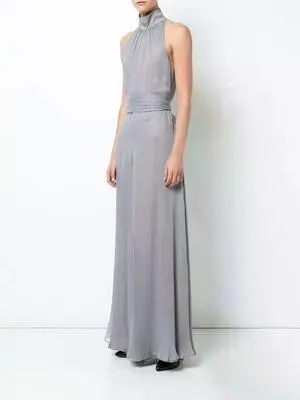 Voz Tie Waist Draped Jumpsuit - Grey
