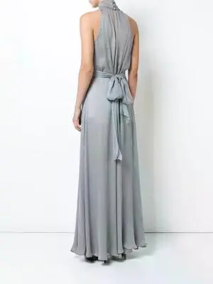 Voz Tie Waist Draped Jumpsuit - Grey