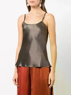 Voz Flared Silk Vest Top