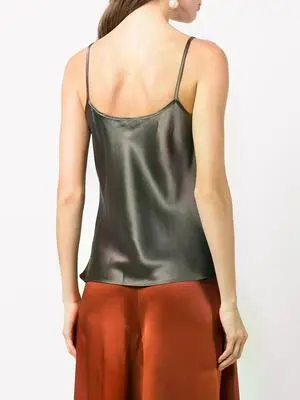 Voz Flared Silk Vest Top