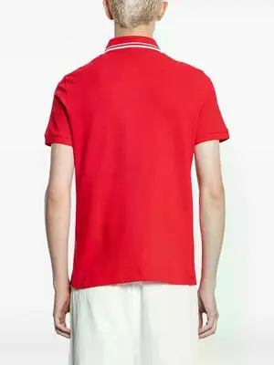 Valentino Garavani Vlogo Patch Cotton Piqué Polo Shirt - Red
