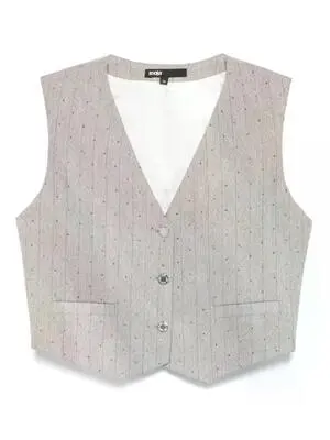 Maje Pinstriped Vest - Grey