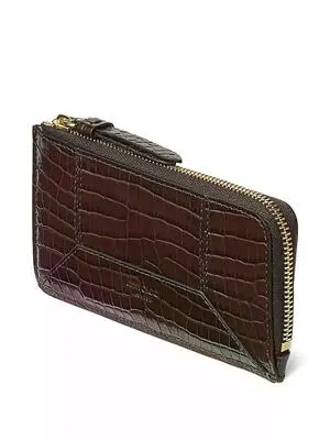 JIMMY CHOO Lise-z Crocodile-effect Zip-around Wallet - Brown