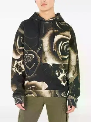 Roberto Cavalli Rose-print Hoodie
