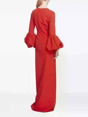 Marchesa Puff-sleeve Column Gown