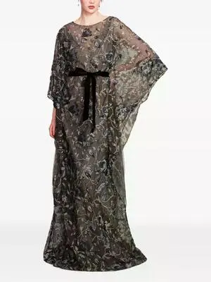 Marchesa Climbing Vines Kaftan Dress - Black