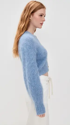 Aje Celine Fluffy Cardigan - Blue Sky