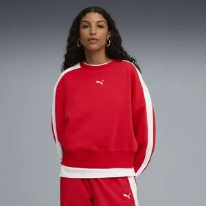 PUMA T7 Oversized Crew Neck Sweatshirt - Red