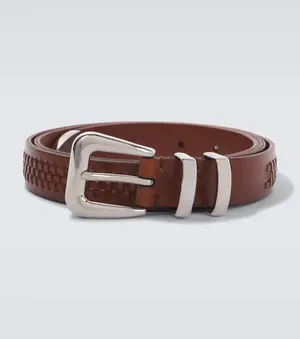 Brunello Cucinelli Braided Leather Belt - Brown