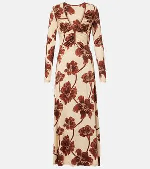 Women's Floral Print Plunge Neck Dresses