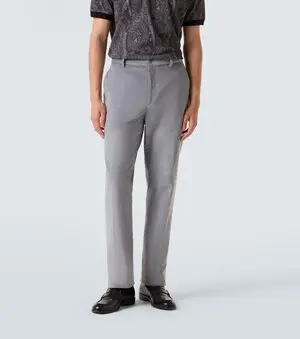 Etro Cotton Straight Pants - Blue