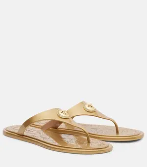 Versace Alia Medusa Thong Sandals - Gold