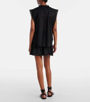 MARANT ETOILE Grecia Lace-trimmed Cotton Blouse - Black