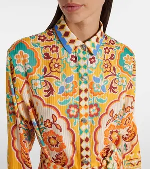 Etro Printed Cotton And Silk Midi Dress