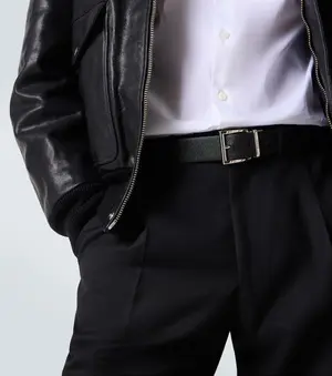 Prada Saffiano Reversible Leather Belt - Black