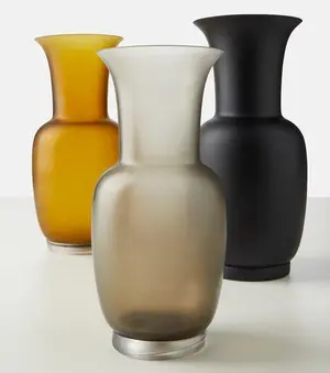 VENINI Satin Murano Glass Vase - Grey