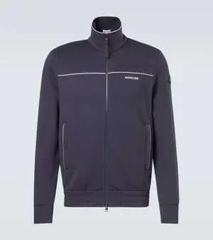 Moncler Technical Jersey Zip-up Sweatshirt