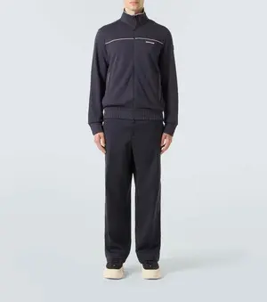Moncler Technical Jersey Zip-up Sweatshirt