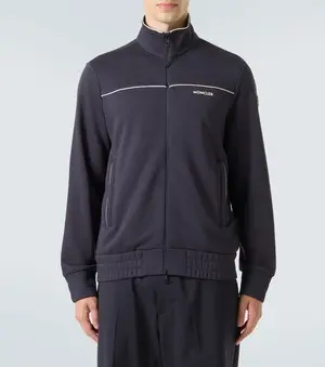 Moncler Technical Jersey Zip-up Sweatshirt
