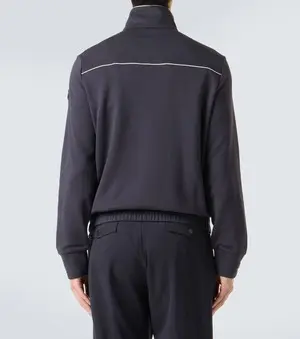 Moncler Technical Jersey Zip-up Sweatshirt